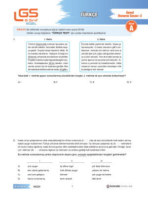 LGS ÖZDEBİR YAYINLARI (T.G.) 2. DENEME 2024-2025